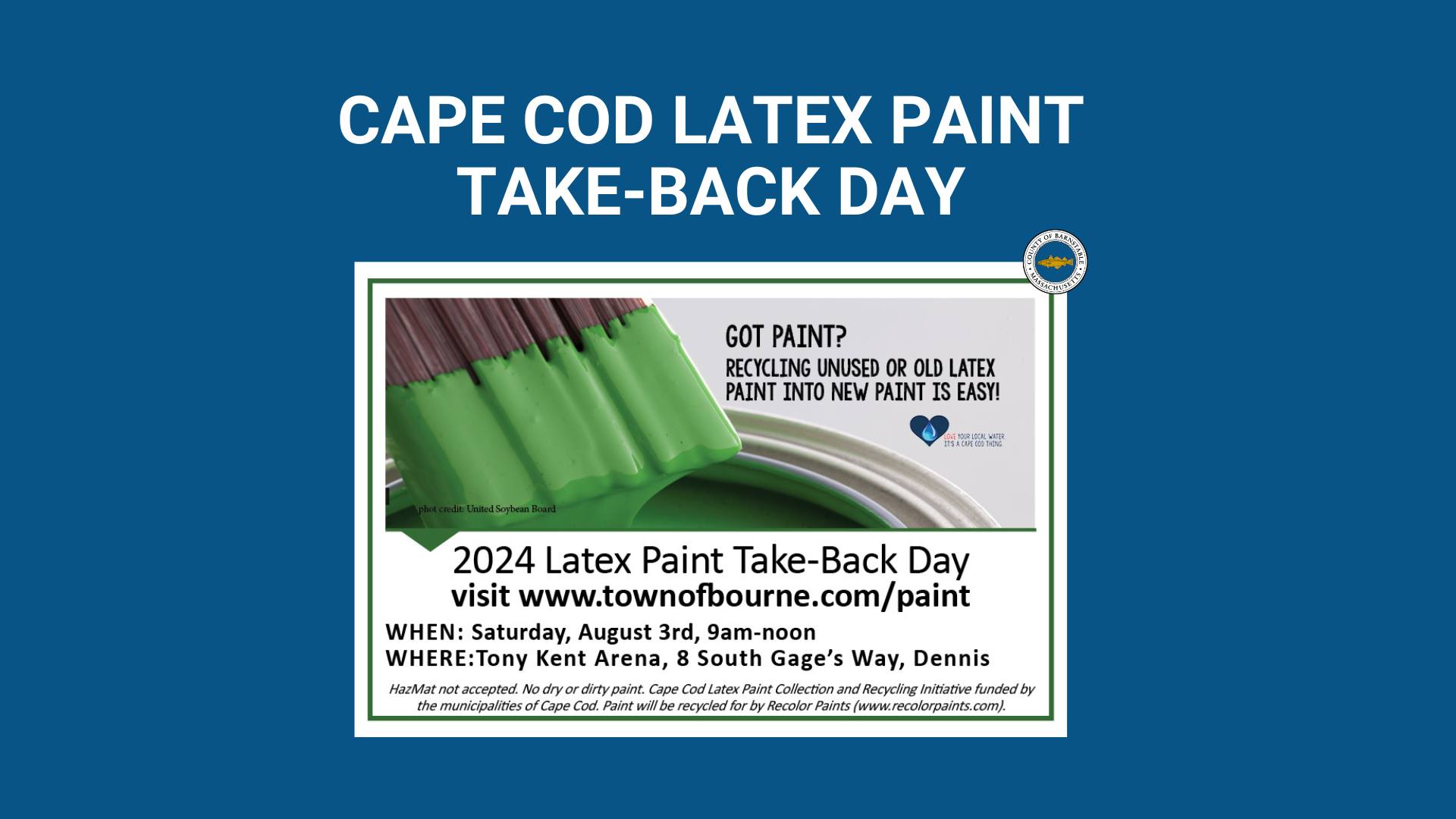 Cape Cod Latex Paint Take-Back Day - Barnstable County