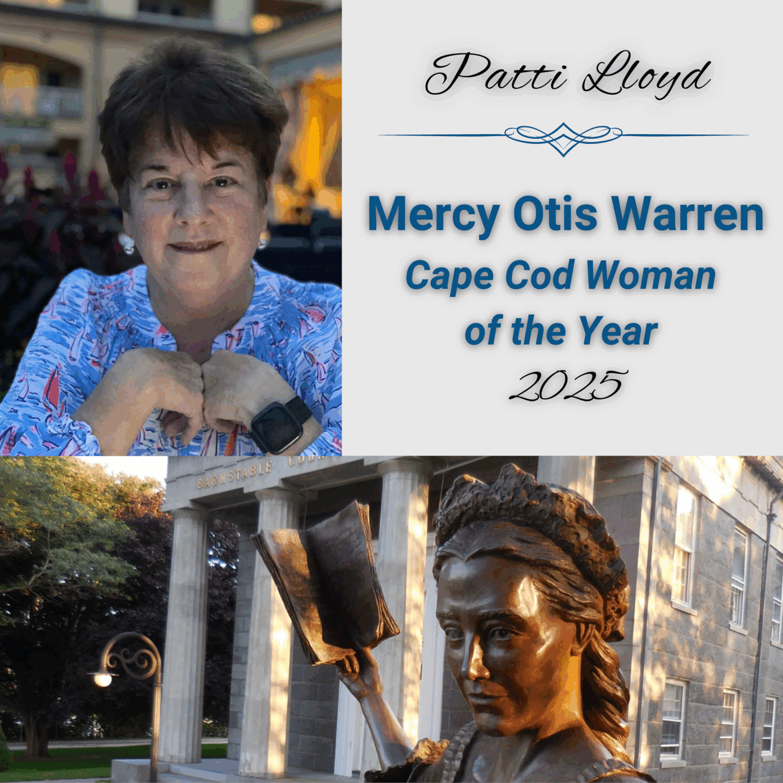 Patti Lloyd Honored as the 2025 Mercy Otis Warren Cape Cod Woman of the ...